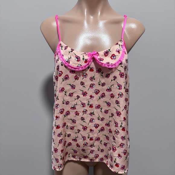 Juicy Couture | Tops | Juicy Couture Pink Flower Tank Top Ruffle Bow ...